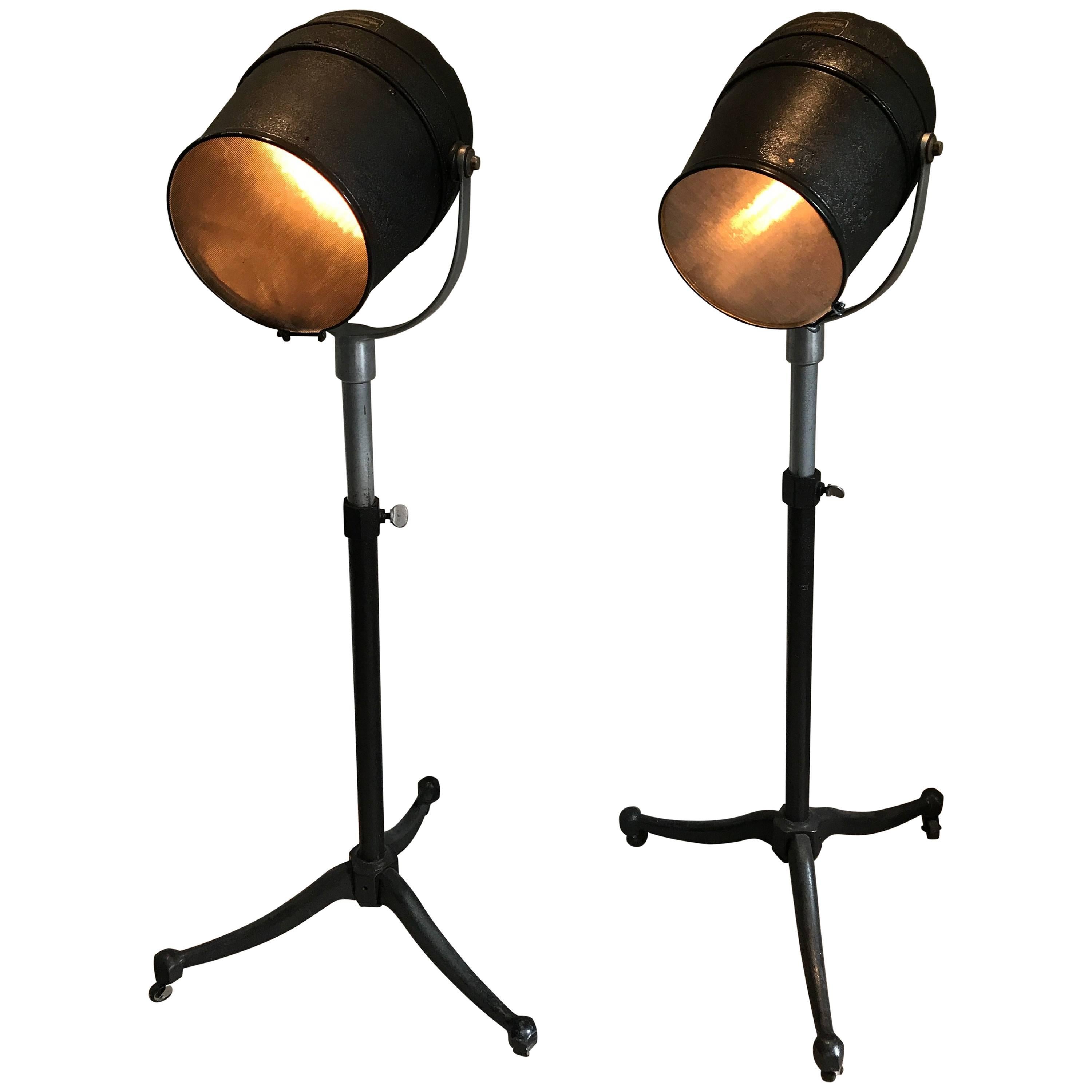 Vintage Pair of Studio Spotlight Floor Lamps at 1stDibs