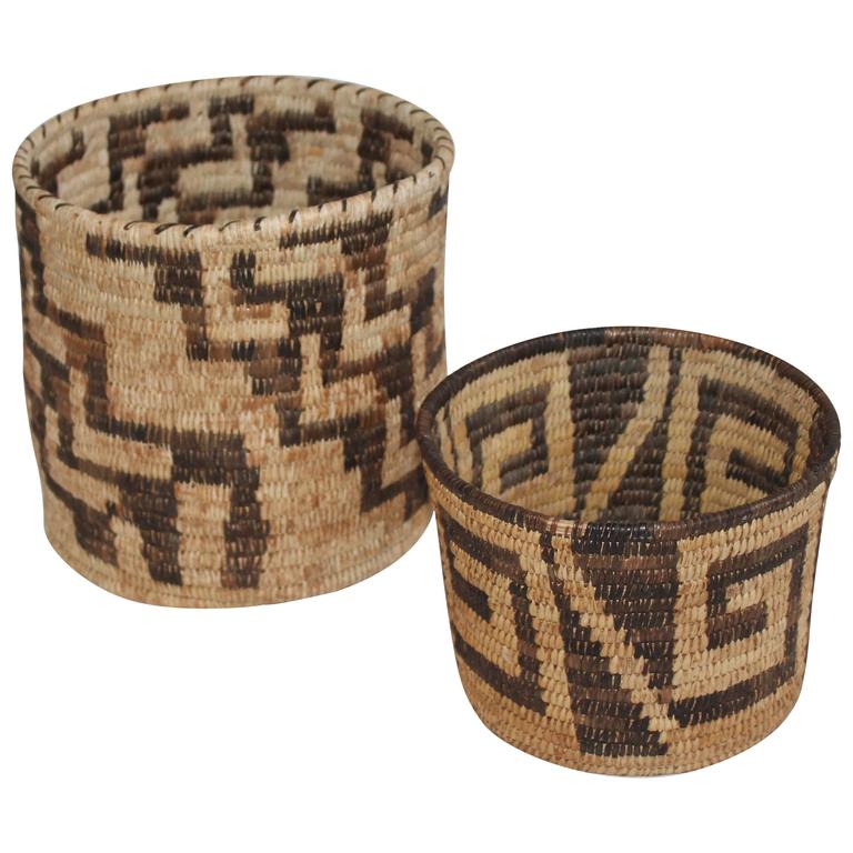 Two Papago Indian Baskets For Sale at 1stdibs