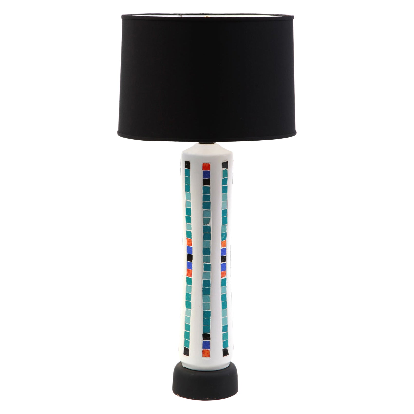 1960s Large Scale Plaster and Mosaic Table Lamp For Sale at 1stDibs