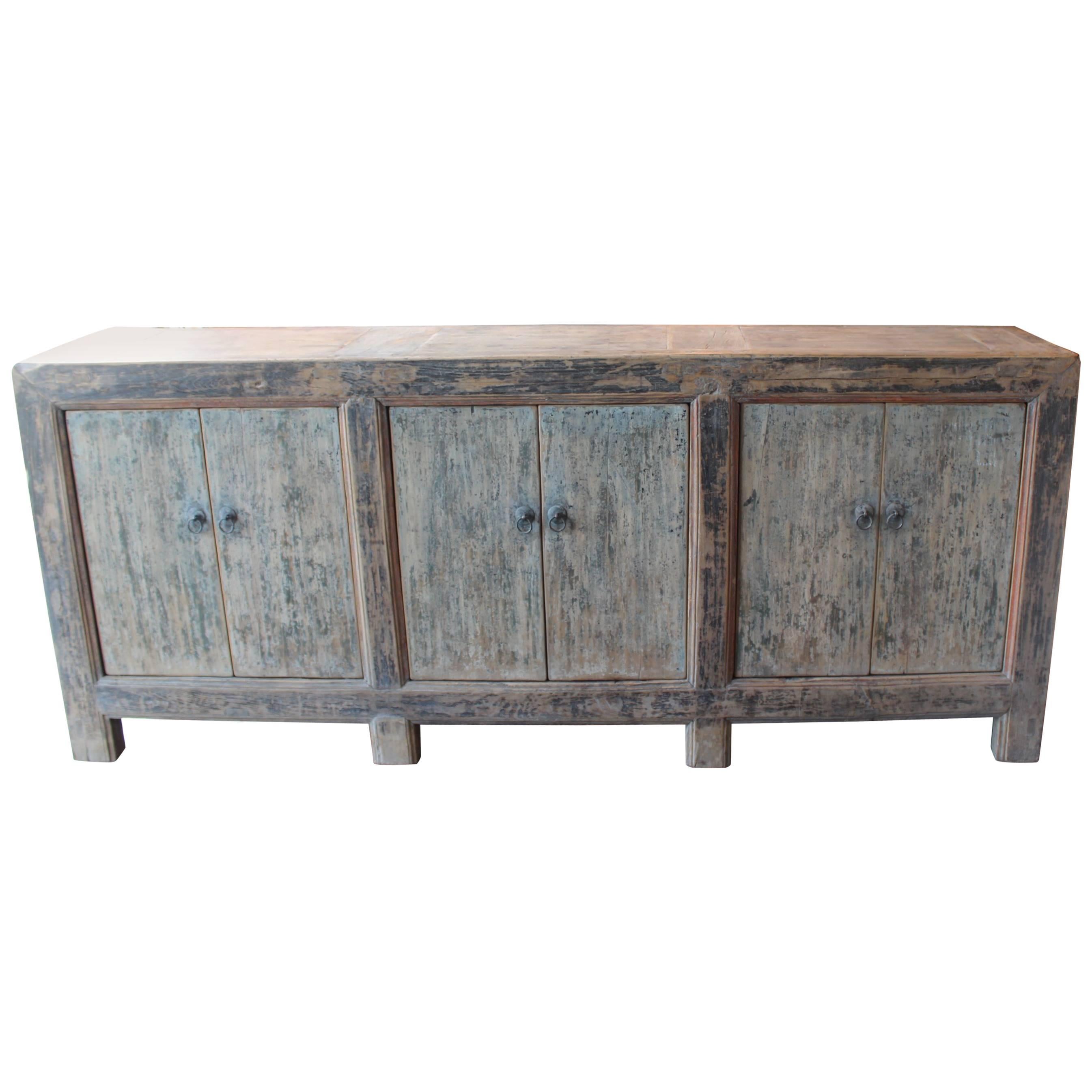 Antique Six-Door Server in Original Paint Patina at 1stDibs
