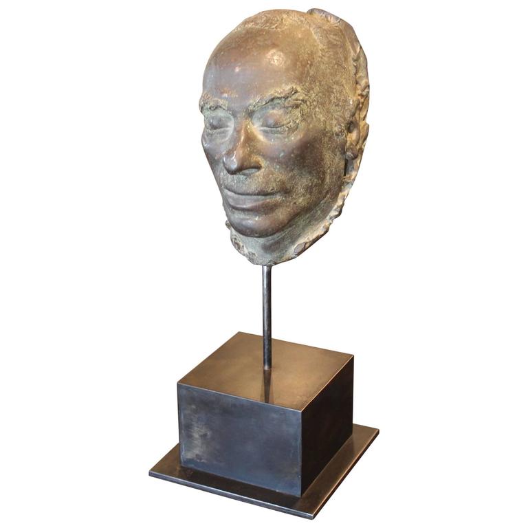 Cast Bronze Death Mask on Iron Mount For Sale at 1stdibs