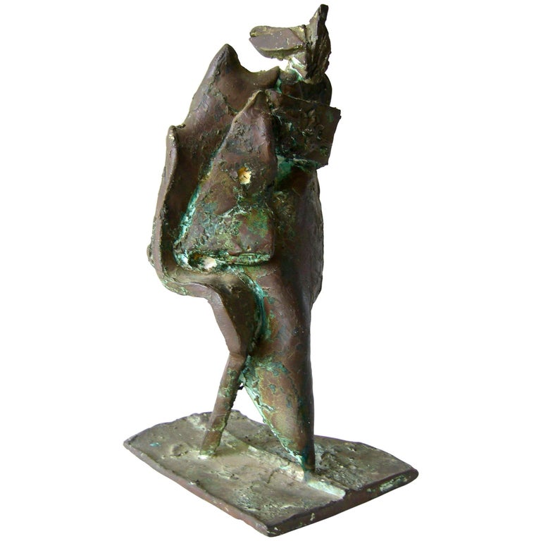 Robert A. Dhaemers Bronze San Franciso Modern Caped Figure Sculpture at ...