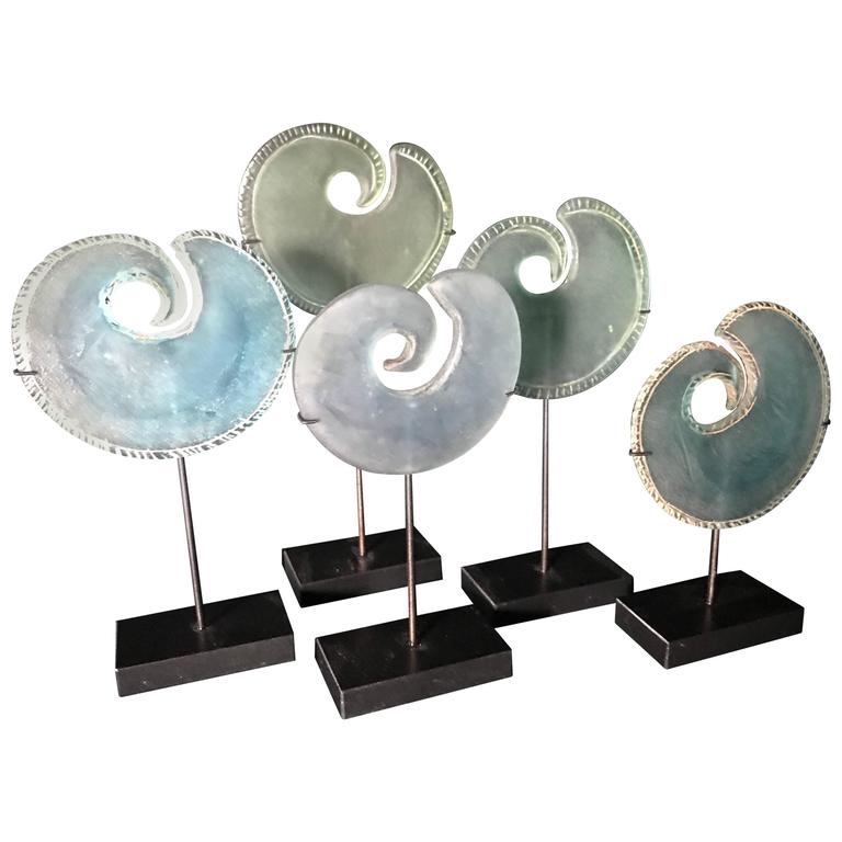 Set of Five Blue Glass Earrings, Bang Chiang, South East Asia, 200AD ...