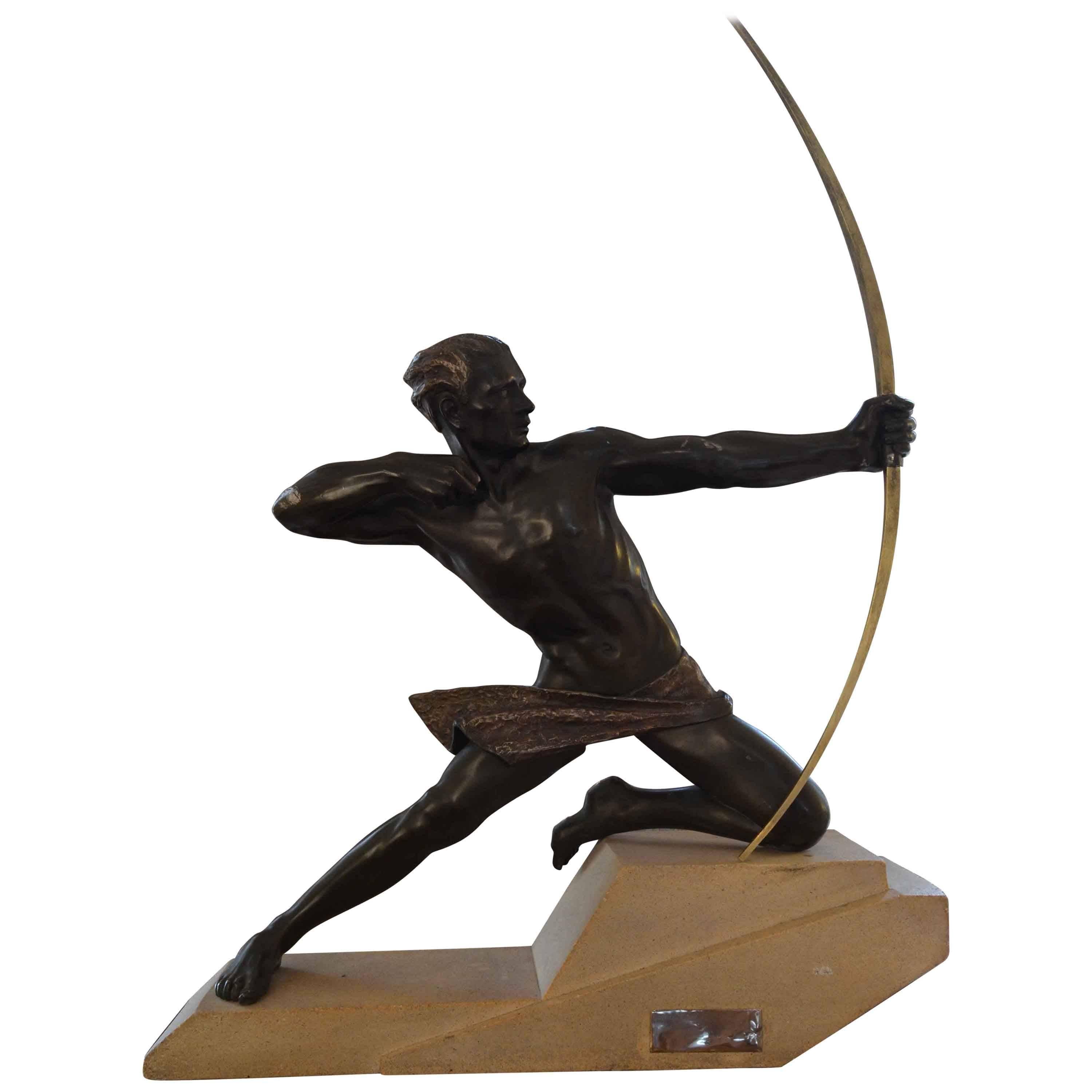 20th Century Art Deco Archer Sculpture, Signed Max Le Verrier at 1stDibs