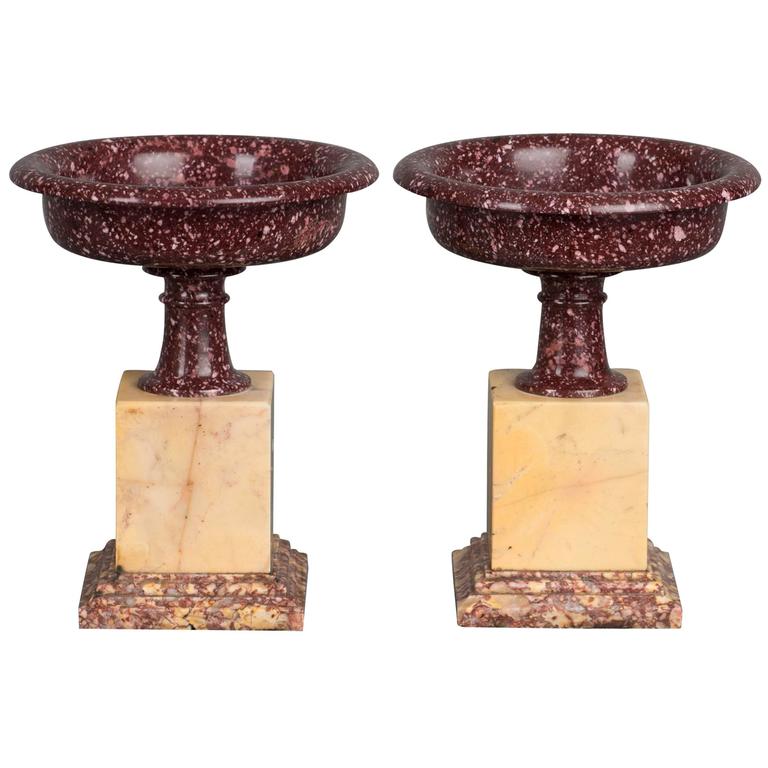Exceptional Pair of Probably Egyptian Porphyry Marble, circa 1830 For ...