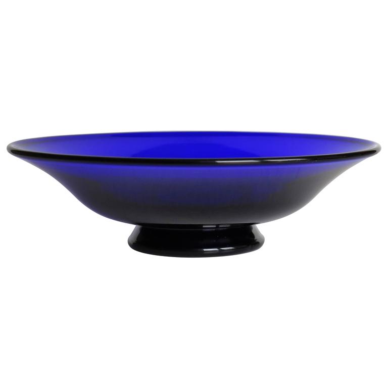 Thomas Webb, Bristol Blue Glass Bowl, Etched Makers Mark to Base, circa ...