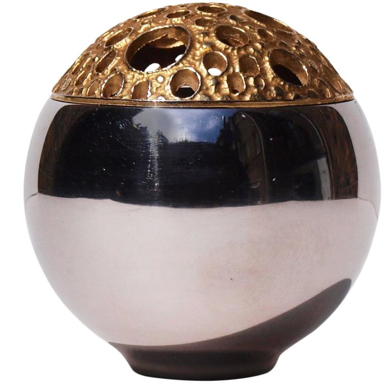 Stainless Steel and Gold Gilded Posey Vase, Stuart Devlin for Viners at ...