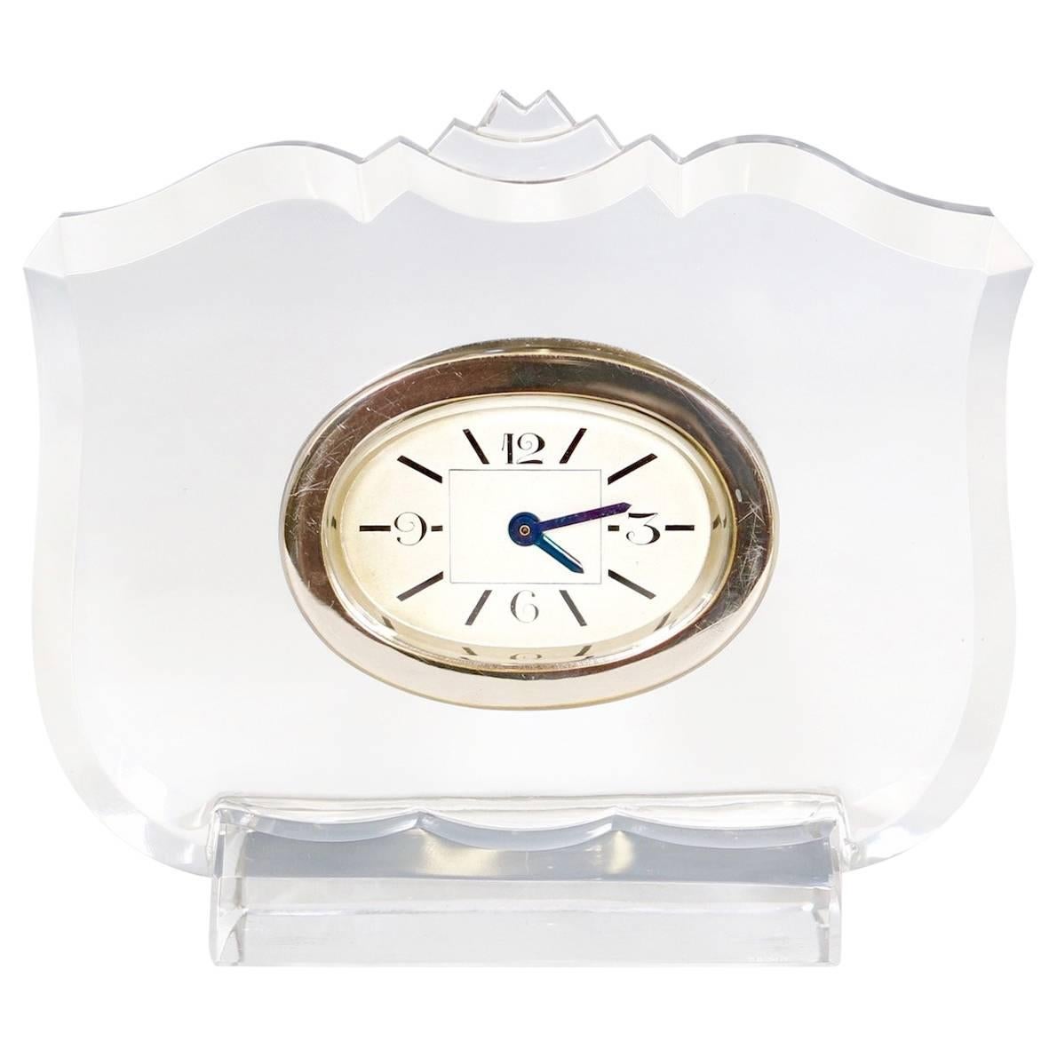 Art-Deco Baccarat Crystal Clock at 1stDibs | baccarat clock