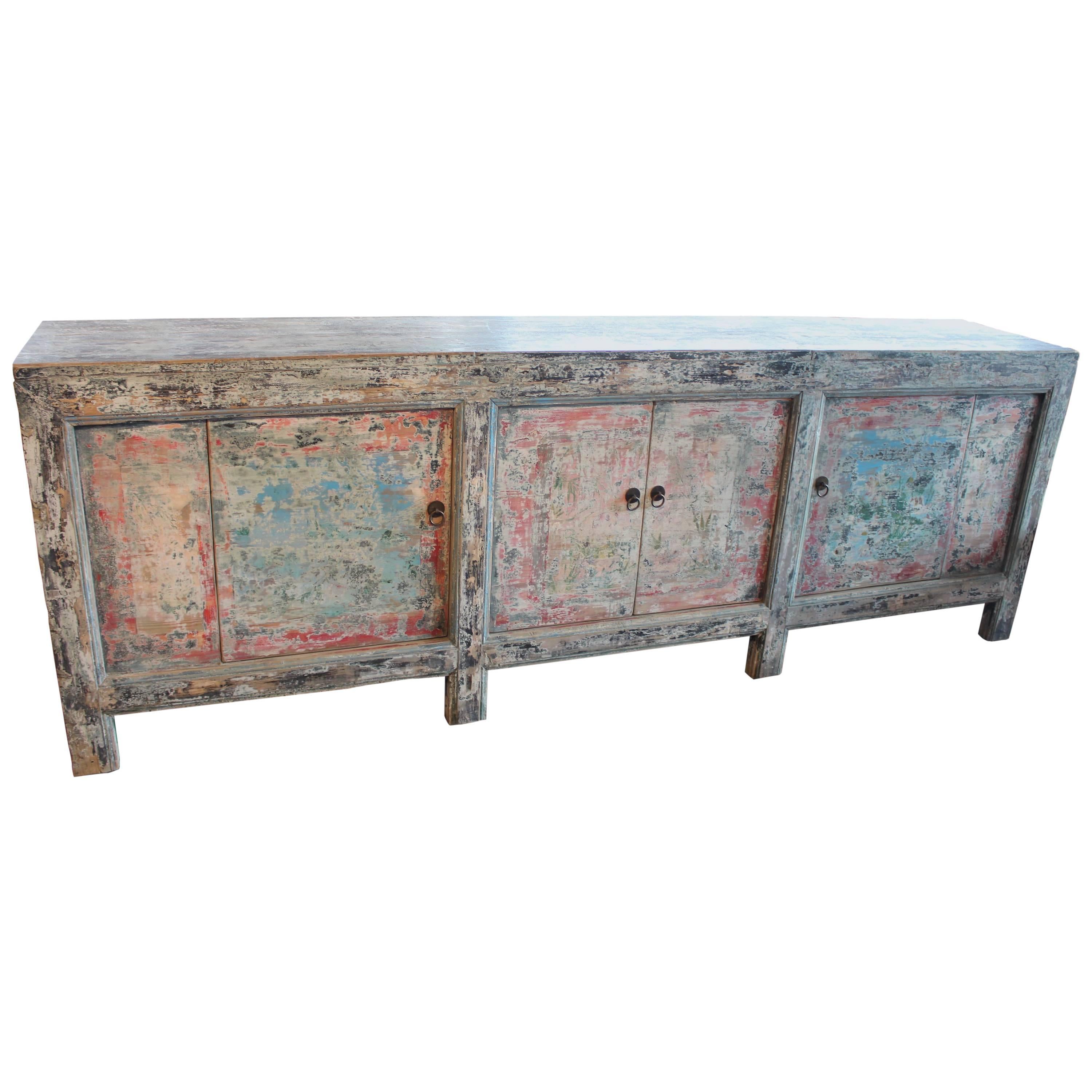 Antique Elm Server in Original Paint Patina at 1stDibs
