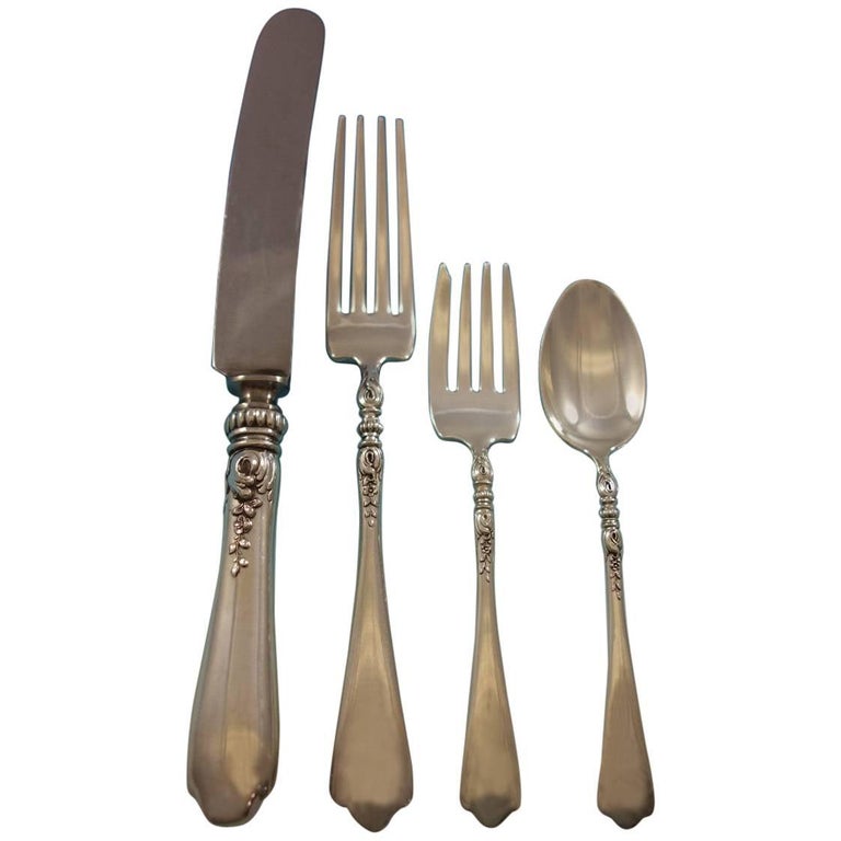 Nellie Custis by Lunt Sterling Silver Flatware Set Service 53 Pieces ...