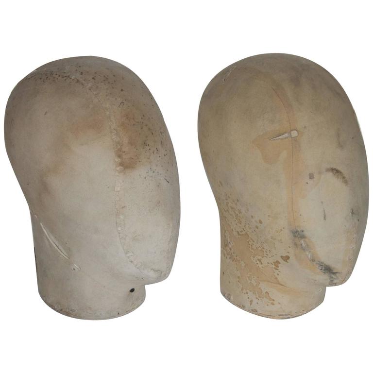 Pair of Vintage English Milliner Hat Mannequins at 1stDibs