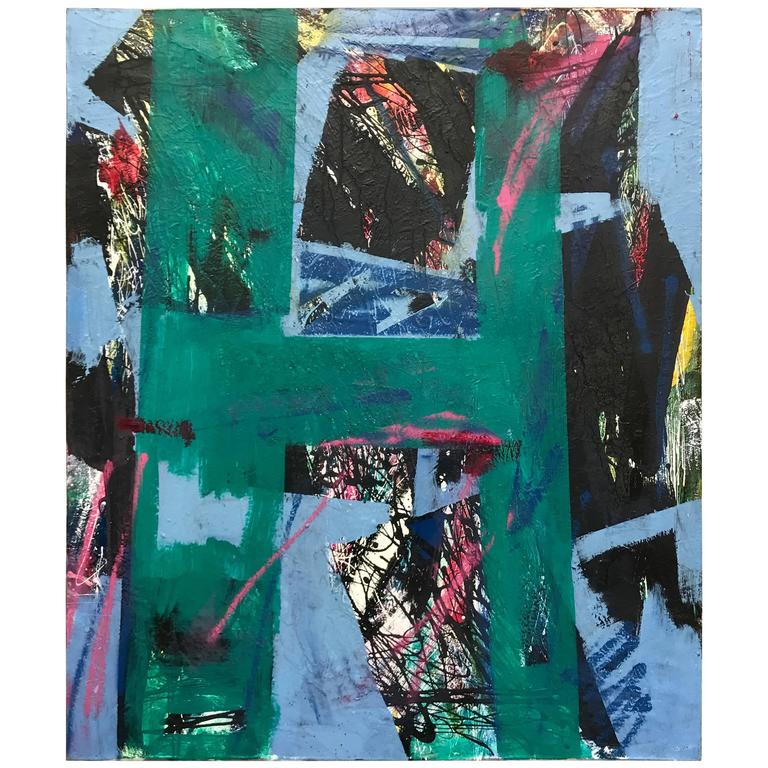 Large Modernist Abstract Oil Painting by W N Y Artist Paul Findlay at ...