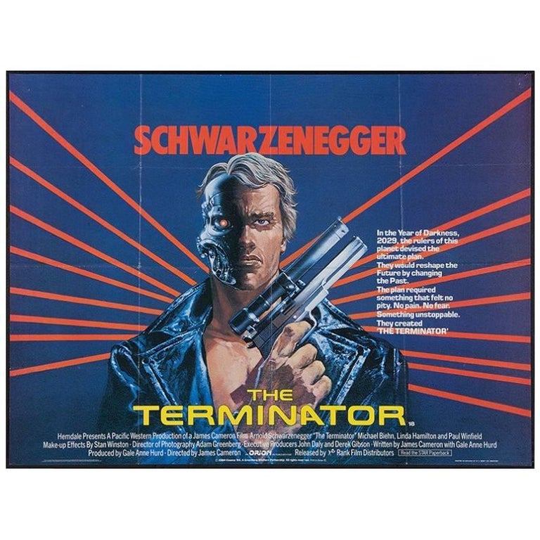 "The Terminator" Film Poster, 1984 at 1stDibs