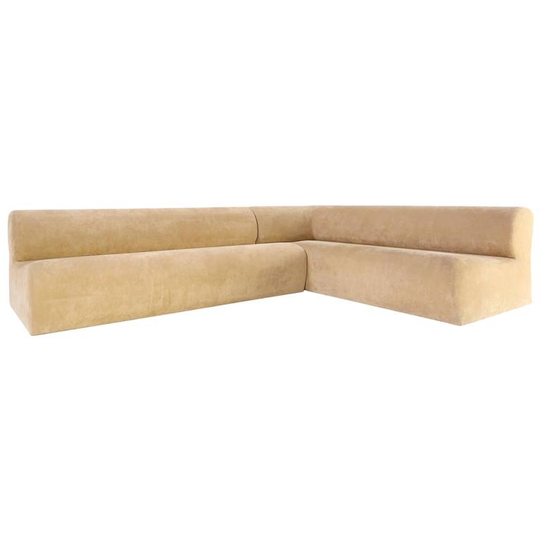 Italian Sectional Corner Sofa in Alcantara 'Ultrasuede', 1960 at 1stDibs