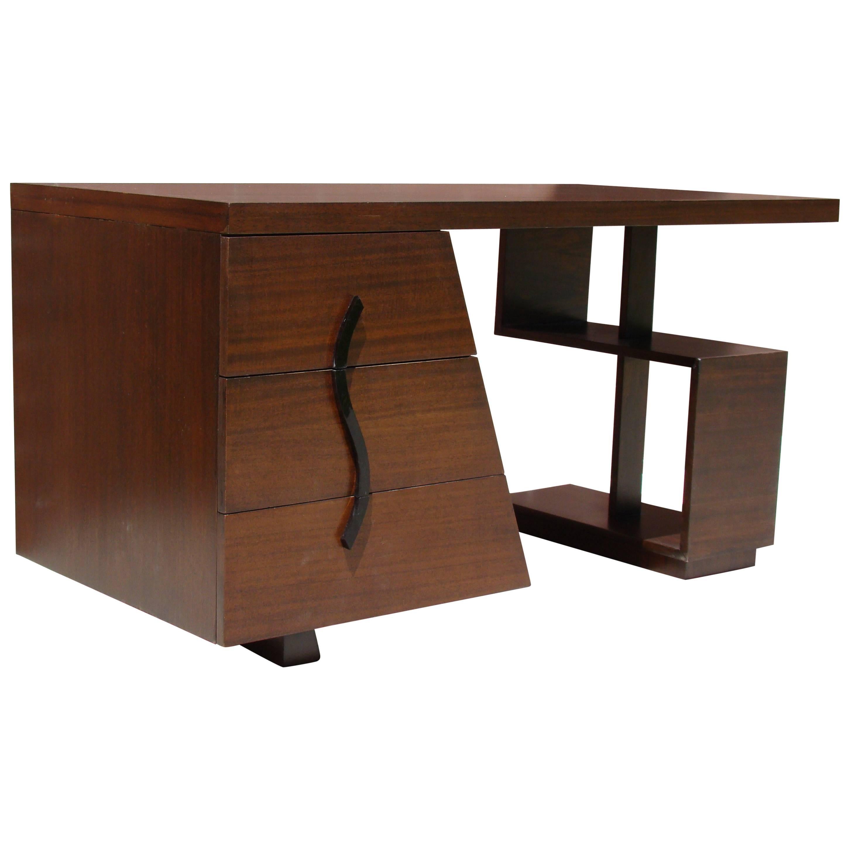 Art Deco Machine Age Architectural Desk in the Style of Paul Frankl ...