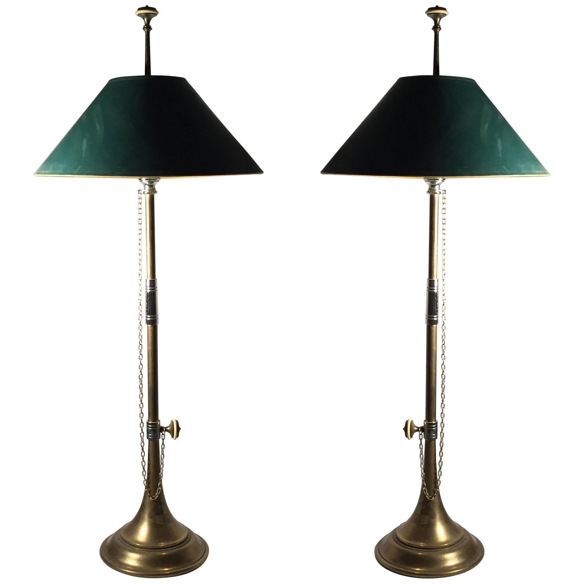 Vintage Pair of Classy Chapman Brass Trumpet Table Lamps at 1stDibs ...