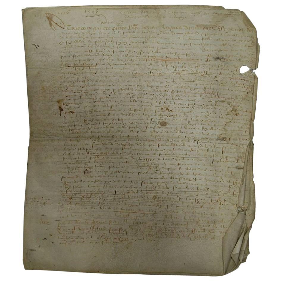 Large 16th Century French Vellum Handwriting, Manuscript at 1stDibs ...