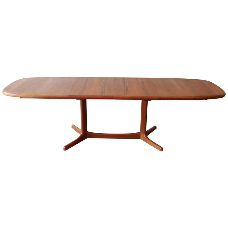 Dyrlund Danish Modern Teak Sculptural Extension Dining Table at 1stDibs