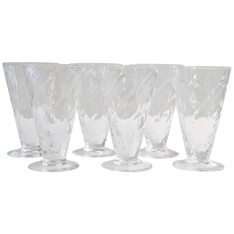 Set of Six Conifer Pattern Glasses by Thomas Webb at 1stDibs