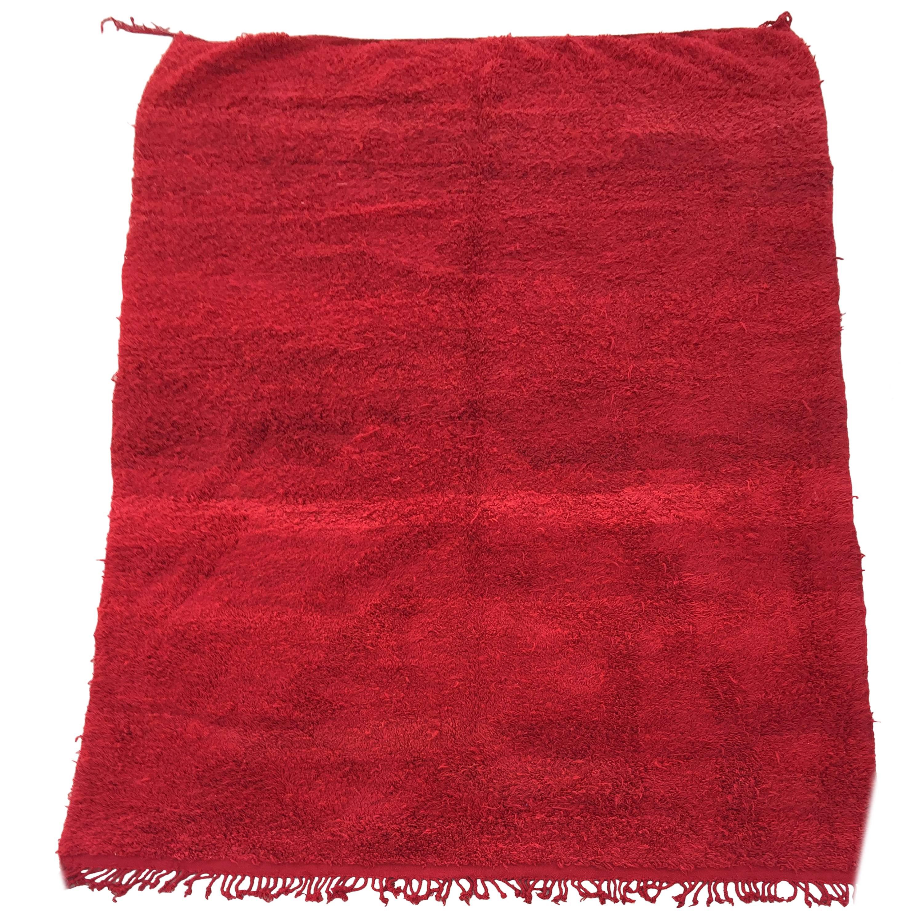 Red Moroccan Berber Rug For Sale at 1stDibs