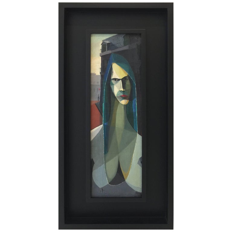 Original Cubist Oil on Canvas by Artist: Vickers, 1953 For Sale at 1stDibs