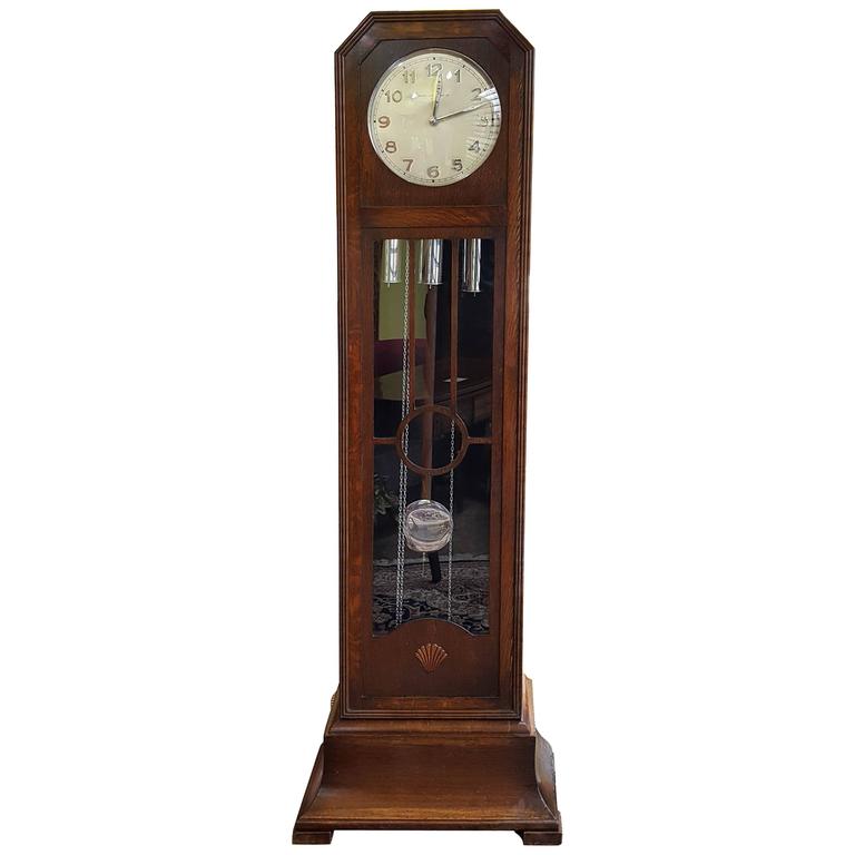 Good Quality Oak Art Deco Longcase Clock Made by Baker's Jewel Casket ...