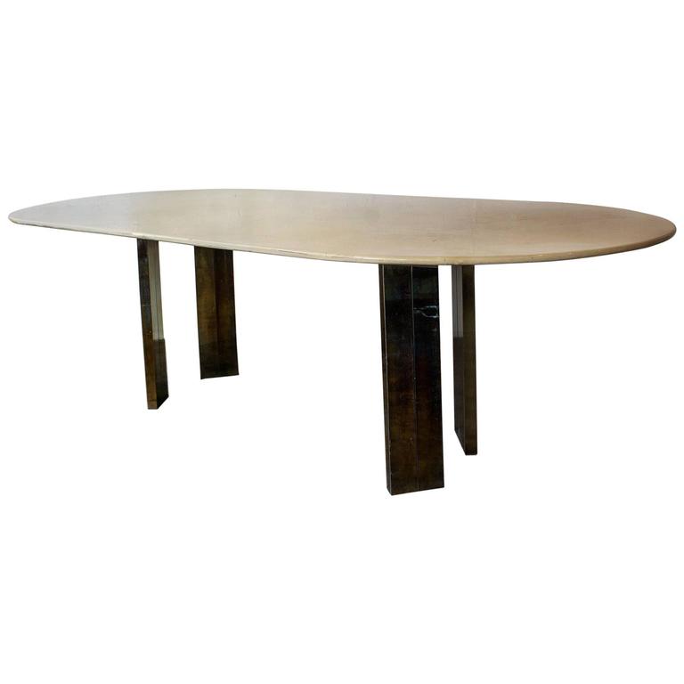 Karl Springer Lacquer Table on Custom Base at 1stDibs