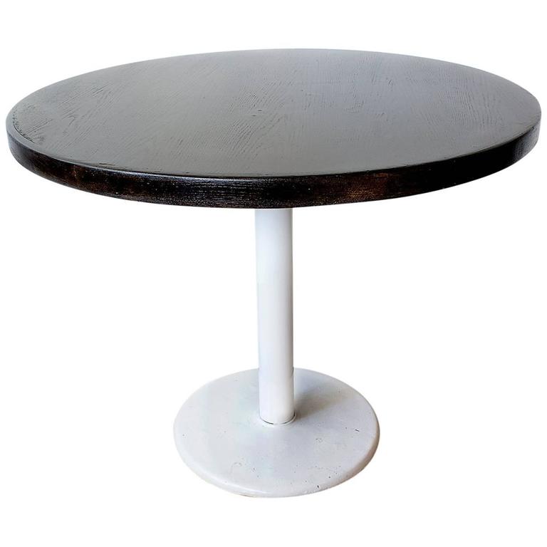 Vintage Cafe Table with Ebonized Maple Top at 1stDibs