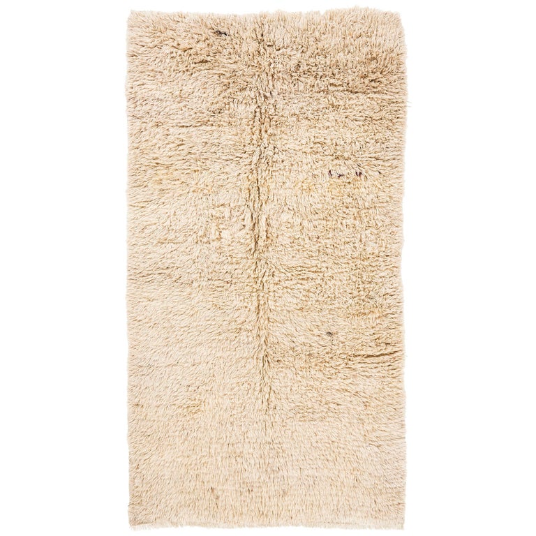 4.4x8.1 ft Plain Natural Handmade Wool Rug. Soft, Cozy, Thick Pile ...