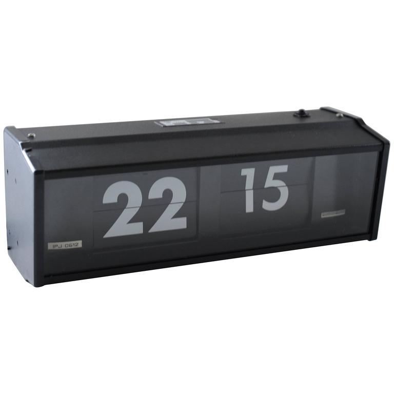 Big Pragotron Flip Clock Wall Mount Loft Vintage For Sale at 1stDibs