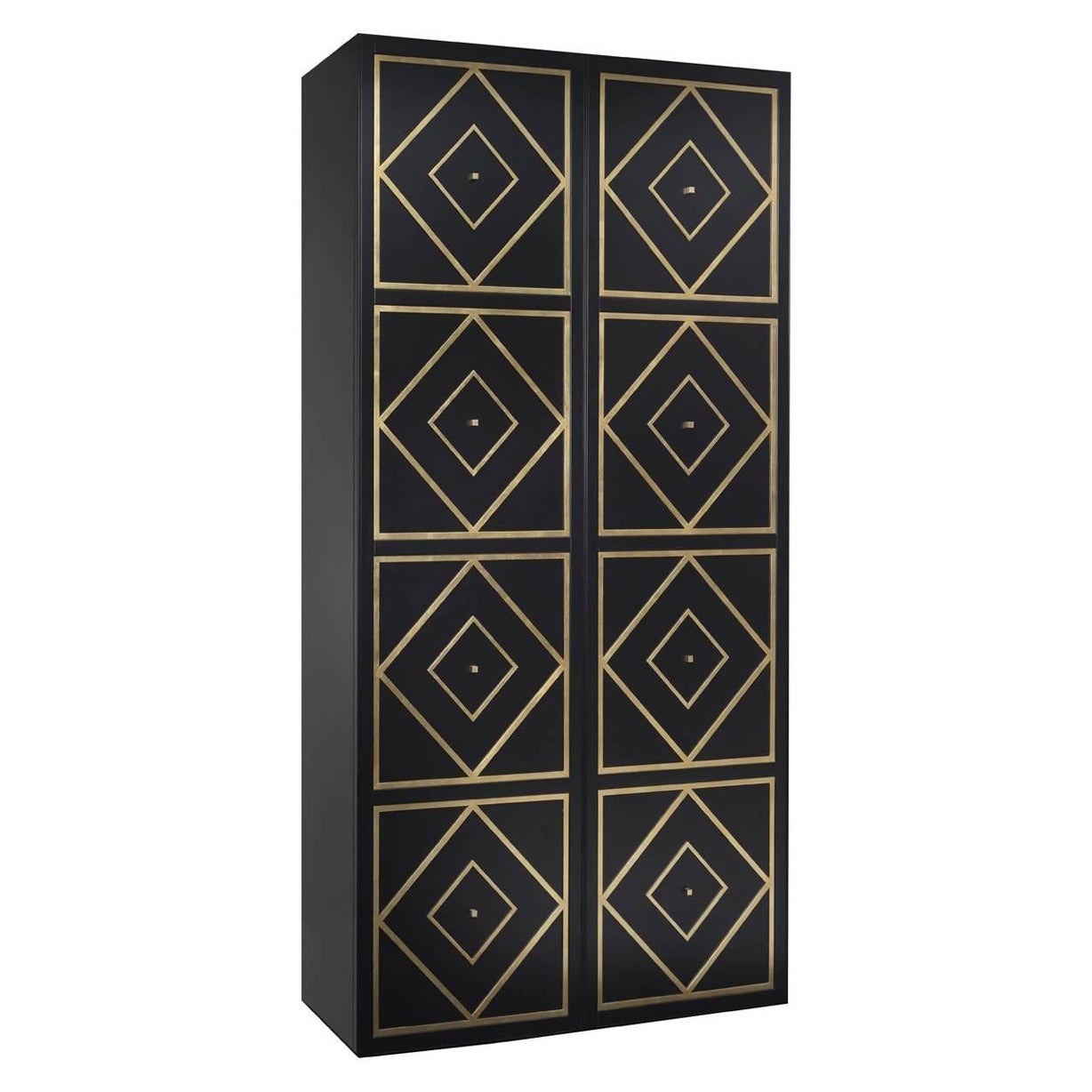 Brass-Clad Midcentury Two-Door Cabinet at 1stDibs