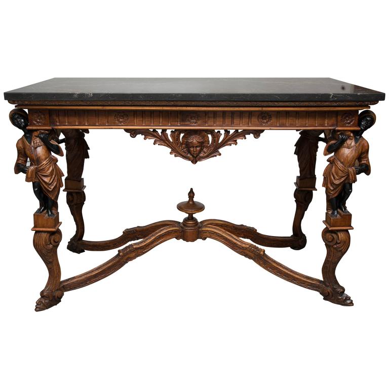 Renaissance Revival Italian Side Table in Walnut with Marquetry For ...