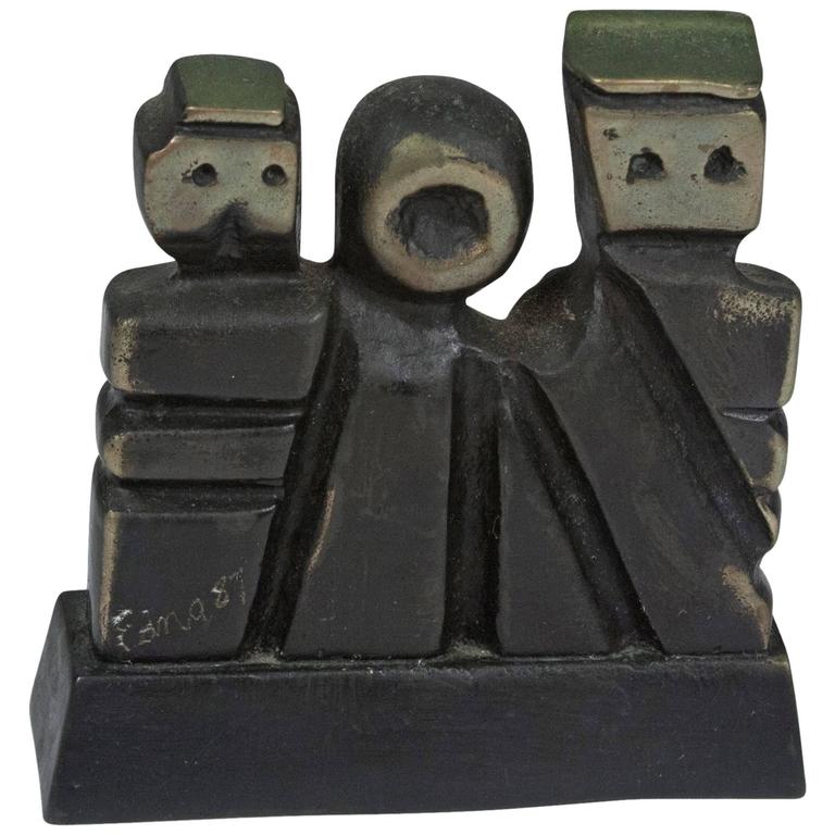 Cast Metal Sculpture, Three Figures, American, 1960s at 1stDibs