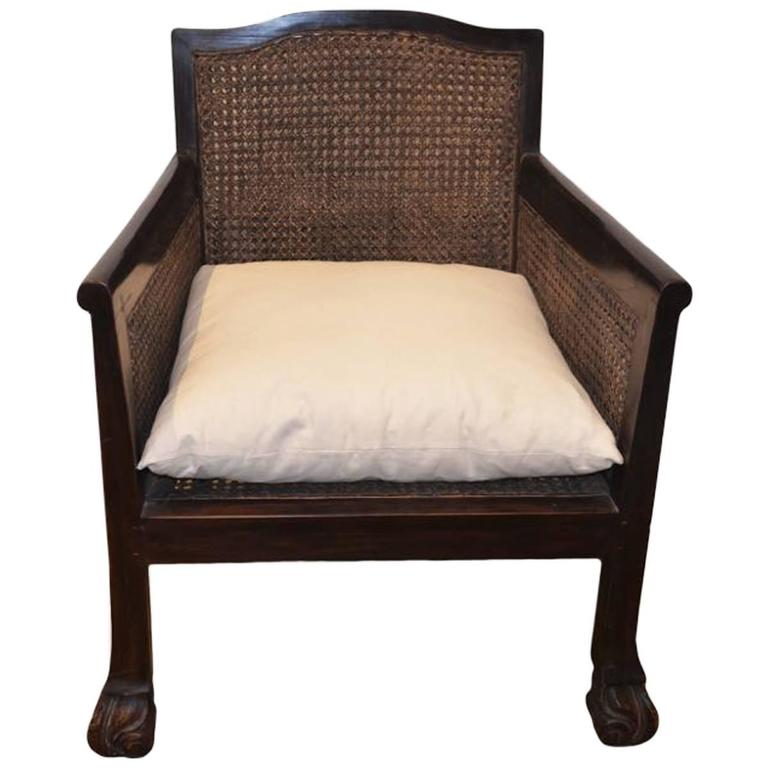 Low Teak Wood Colonial Chair at 1stDibs