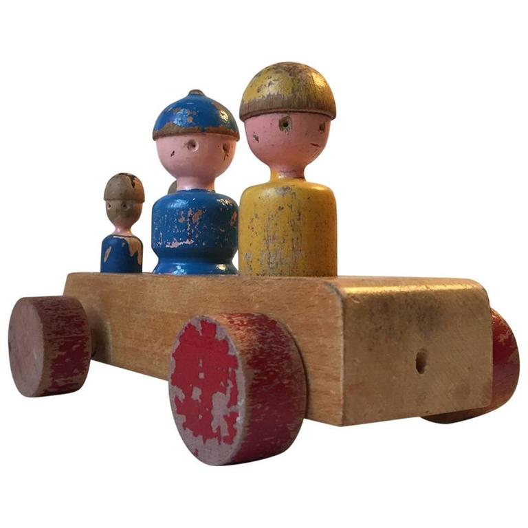 Kay Bojesen Beech Toy Wagon 'a Family Trip', 1950s, Denmark at 1stDibs