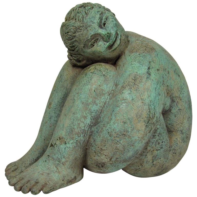 Mexican Bronze Figure of a Seated Woman by Jose Ines at 1stDibs