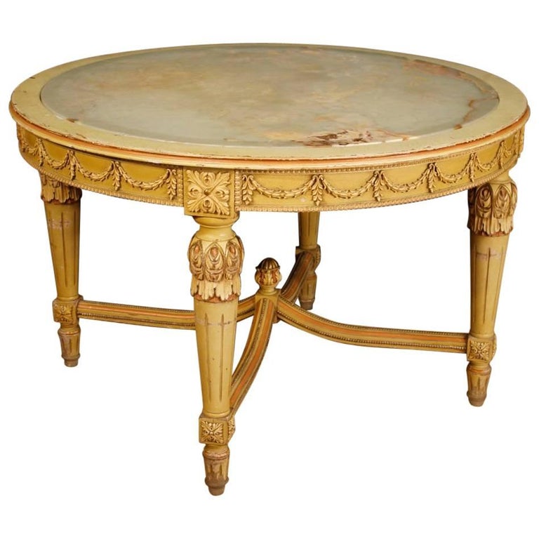 20th Century Italian Lacquered and Painted Table in Louis XVI Style For ...
