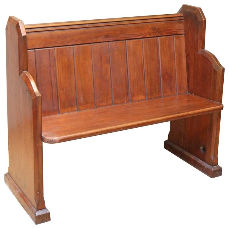 Pitch Pine Church Pew at 1stDibs