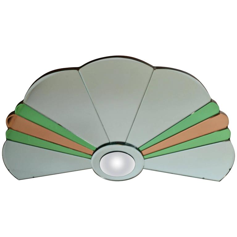 Original Art Deco Fan Shaped Mirror, English, 1930s at 1stDibs