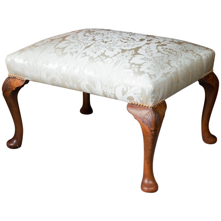 Queen Anne Style Walnut Stool at 1stDibs