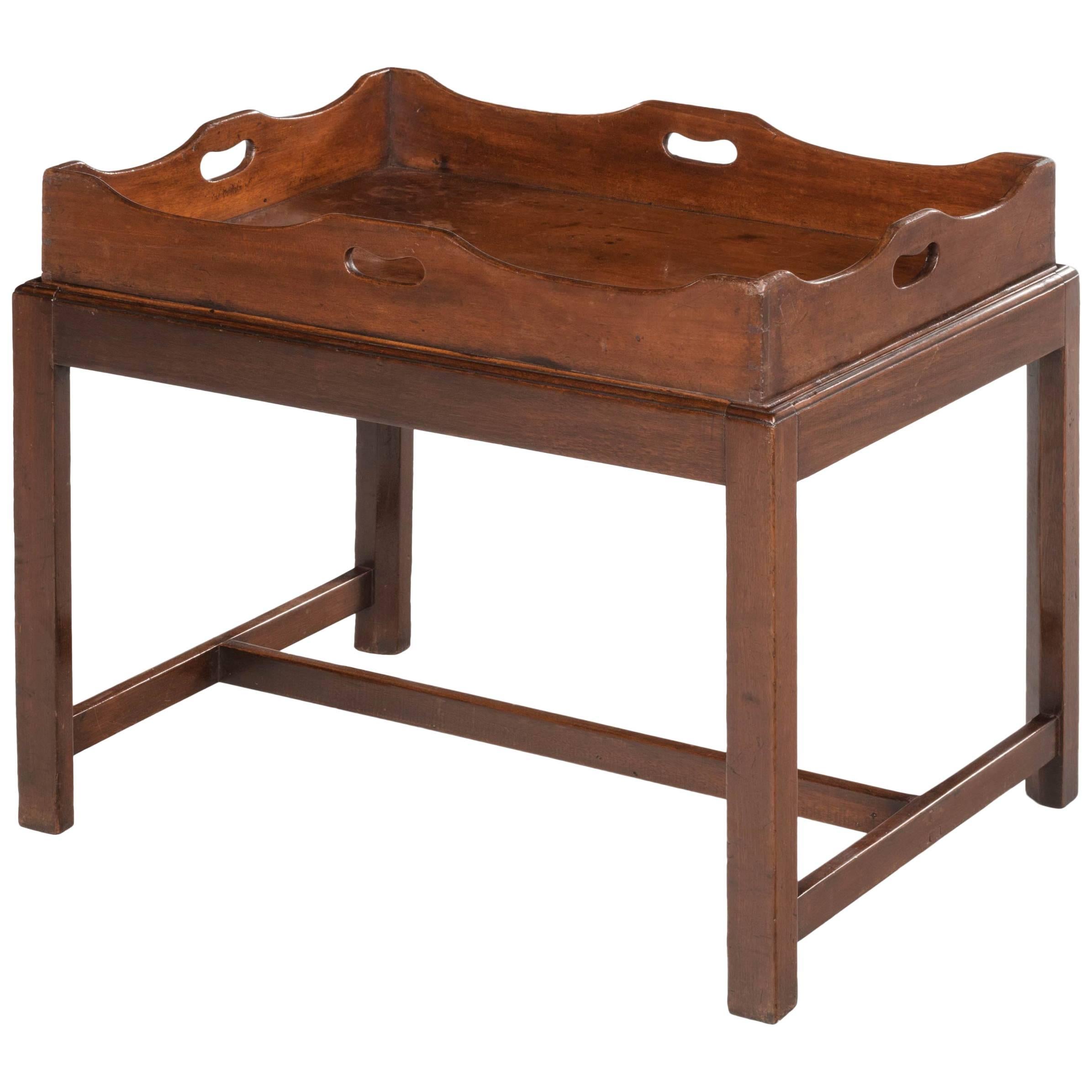 George III Mahogany Tray Top Silver Table For Sale at 1stDibs