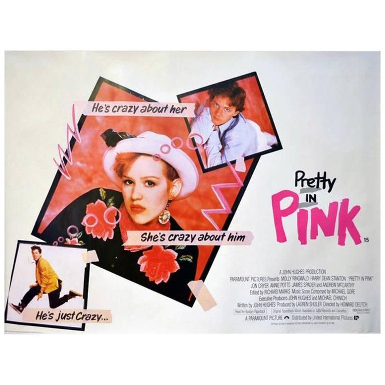 "Pretty In Pink" Film Poster, 1986 For Sale at 1stdibs