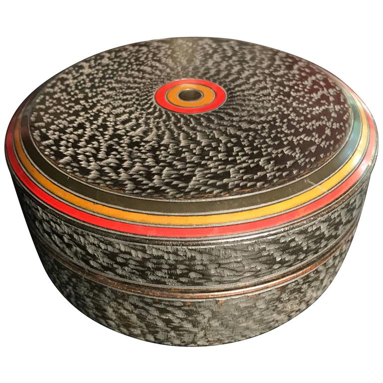 Antique Japanese Lacquer Food Box with Rainbow Colors at 1stDibs