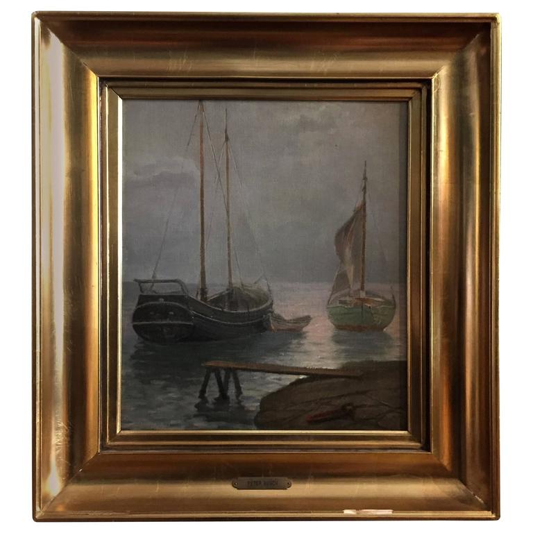 Peter Busch, Danish, Harbor Scene, circa 1900 at 1stDibs