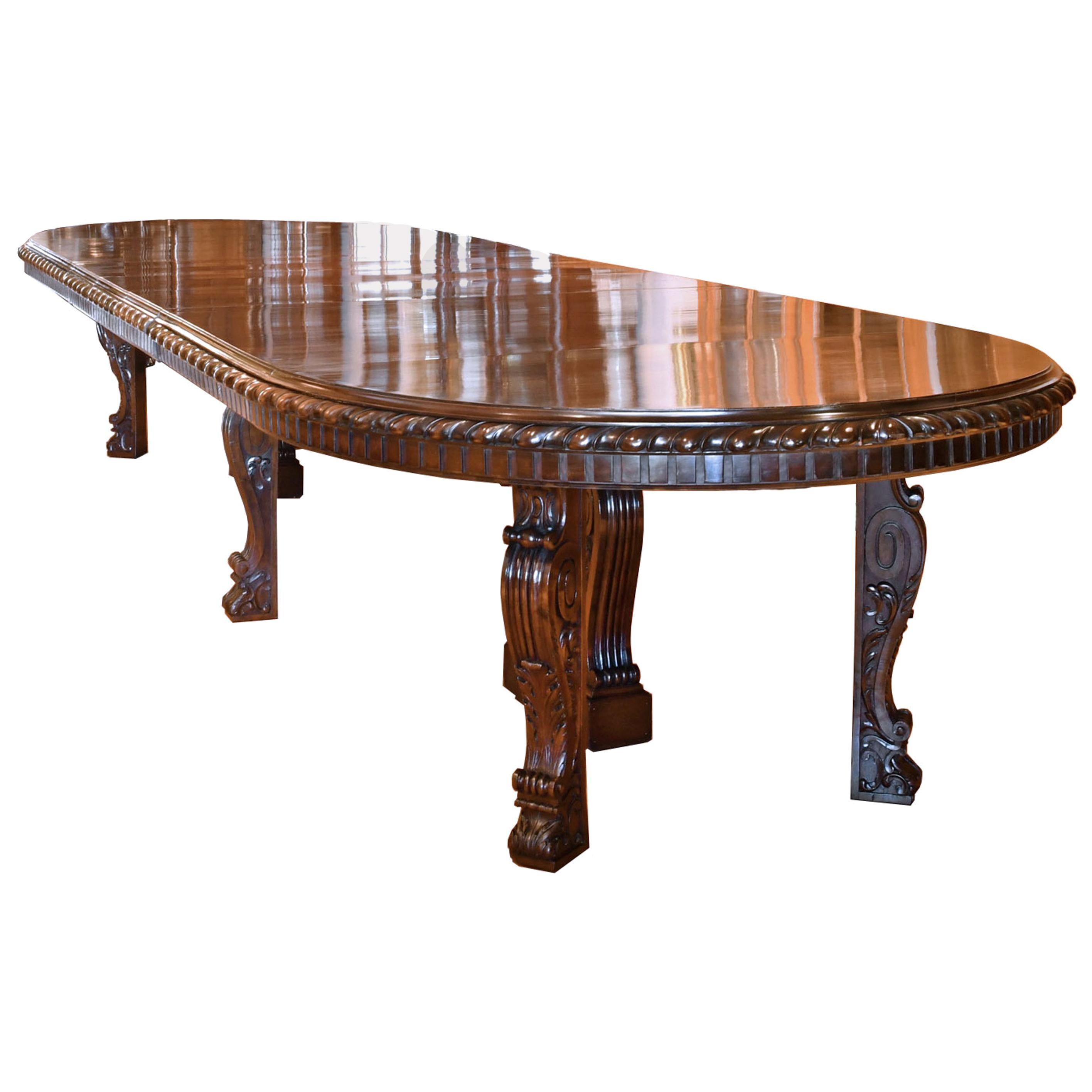 New York Gilded Age 12'-20' Long Extension Dining Table in West Indies ...