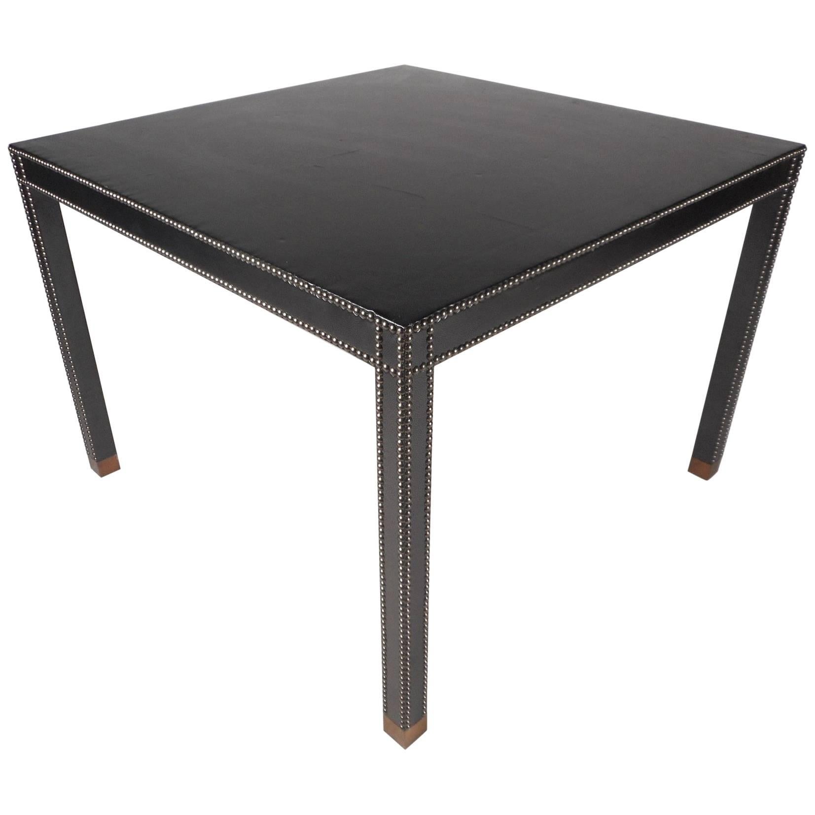 Contemporary Modern Leather and Studded Game Table For Sale at 1stDibs ...
