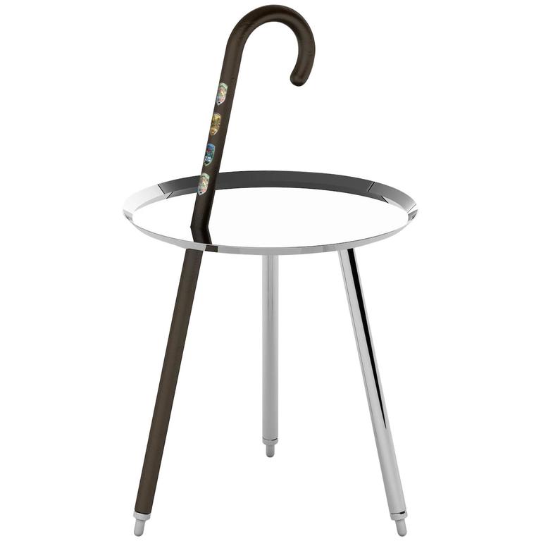 Moooi Urbanhike Side Table in Chrome and Walnut For Sale at 1stDibs