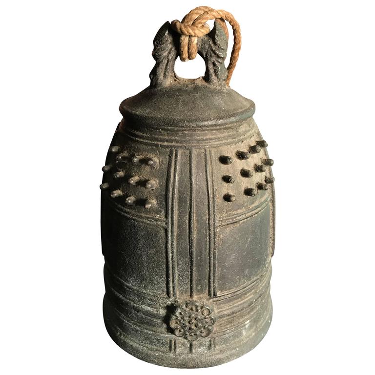 Japanese Hand Cast Bronze Bell Rings Beautifully at 1stDibs | japanese bell