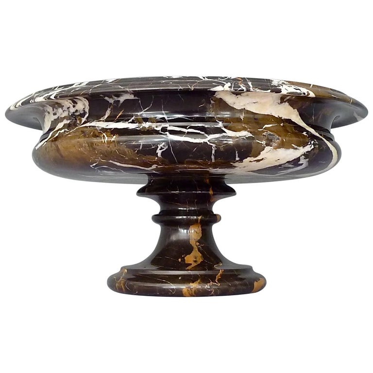Antique Black White Marble Bowl Centerpiece Italian Neoclassical 19th ...