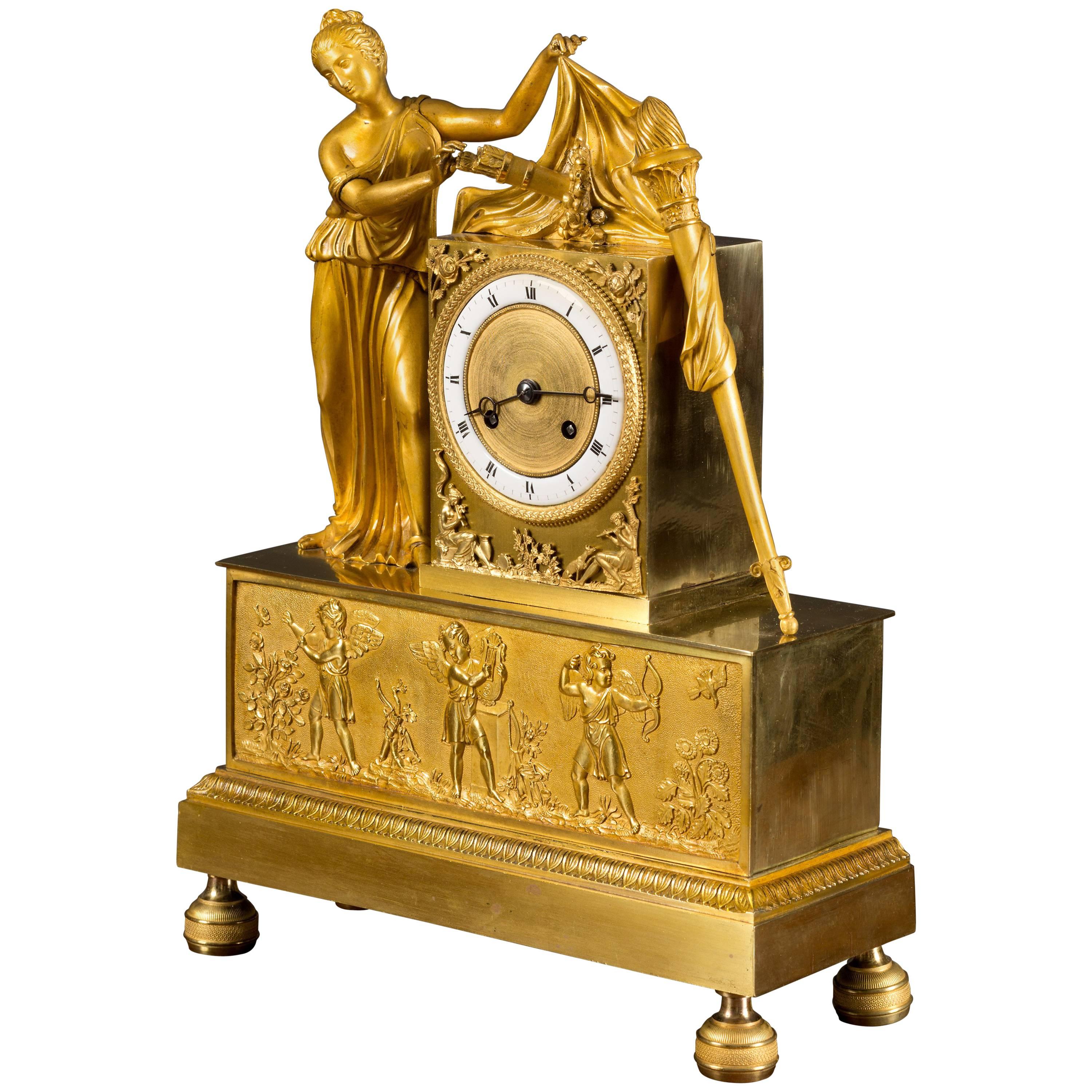 French Ormolu Mantel Clock For Sale at 1stDibs